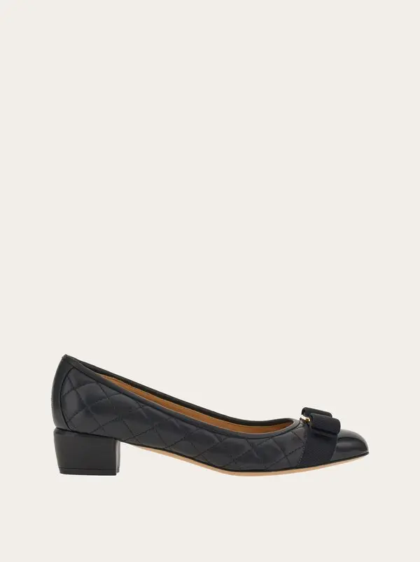 FERRAGAMO Quilted Vara Pump - Black