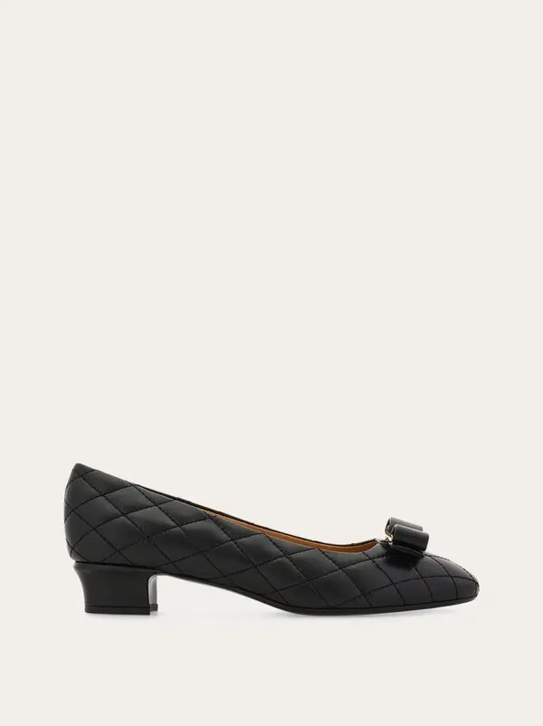 FERRAGAMO Quilted Vara Pump - Black