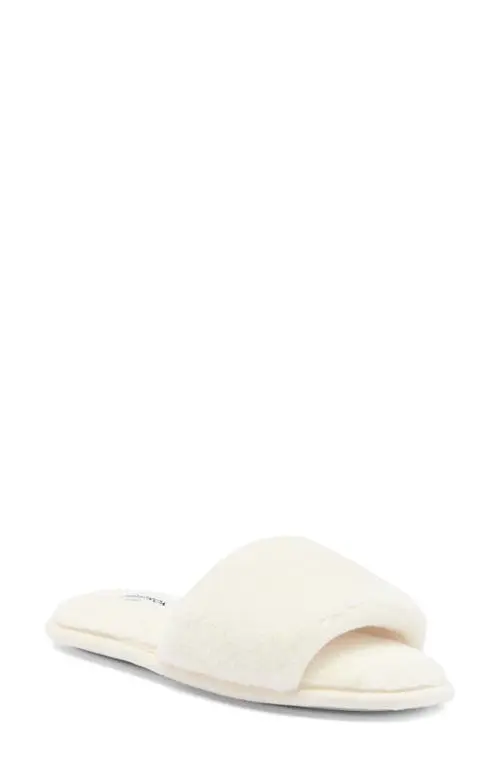 Nordstrom Plush Faux Fur Slippers In Ivory Egret 50% Off