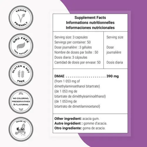 SUPERSMART Dmae Supplement 390mg Per Day