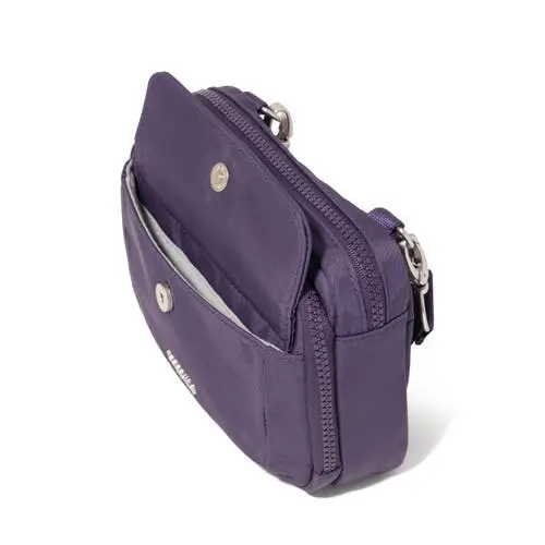 BAGGALLINI Double Zip Crossbody Bag - Deep Grape Twill
