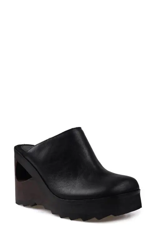 CANDIE'S Nichola Platform Wedge Clogs - Black