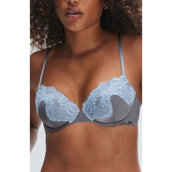 SAVAGE X FENTY Nite Shade Underwire Padded Demi Bra - Mastermind Grey