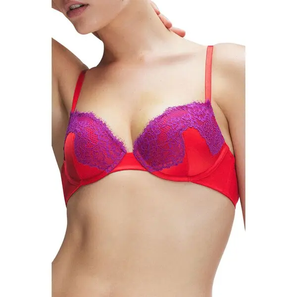 SAVAGE X FENTY Nite Shade Underwire Padded Demi Bra - Timeless Red