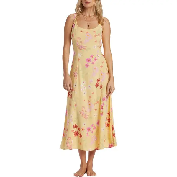 90s floral midi dress 70's Psychedelic floral maxi dress – Vida Antigua Collective main image 0