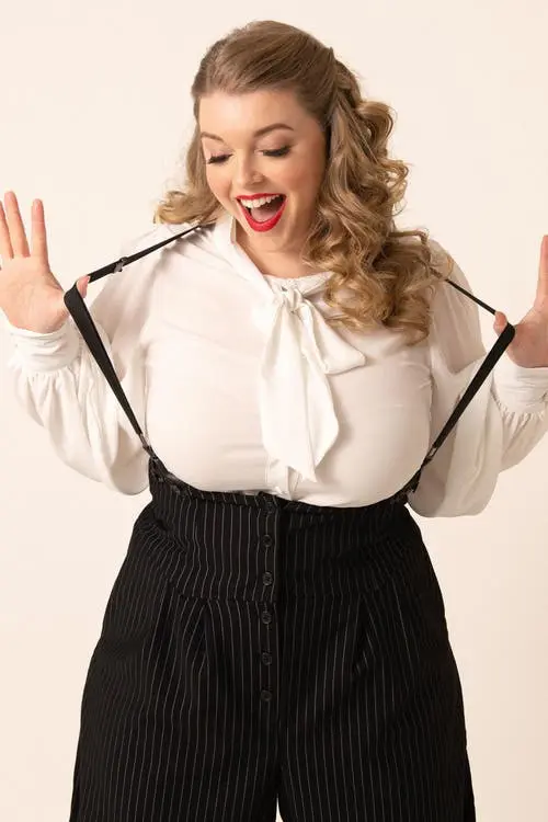Unique Vintage Long Sleeve Neck Tie Blouse - White