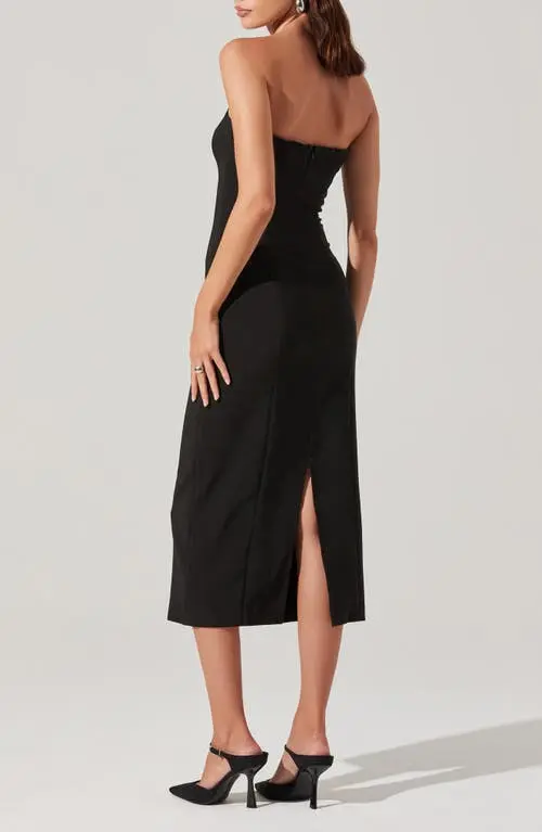 Astr The Label Strapless Tuxedo Midi Dress