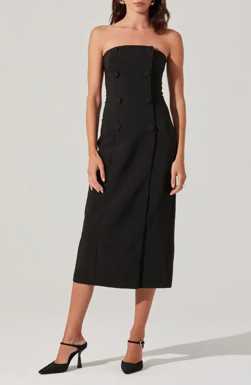 Astr The Label Strapless Tuxedo Midi Dress