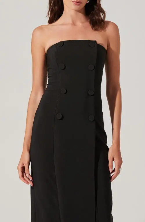 Astr The Label Strapless Tuxedo Midi Dress