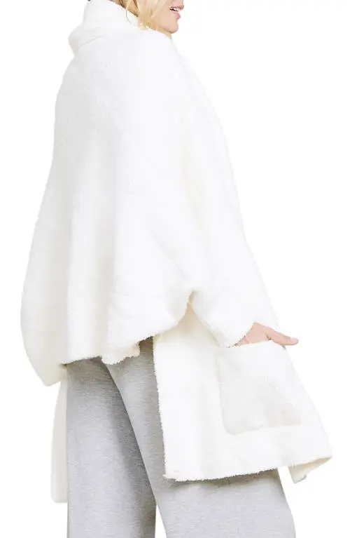 Barefoot Dreams Cozychic® Cable Knit Blanket Wrap - Pearl
