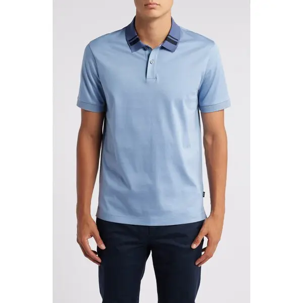 BOSS Phillipson Slim Fit Polo - Open Blue