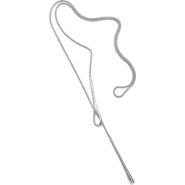 LUCY QUARTERMAINE Drop Lariat Necklace - Sterling Silver