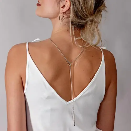 LUCY QUARTERMAINE Drop Lariat Necklace - Sterling Silver