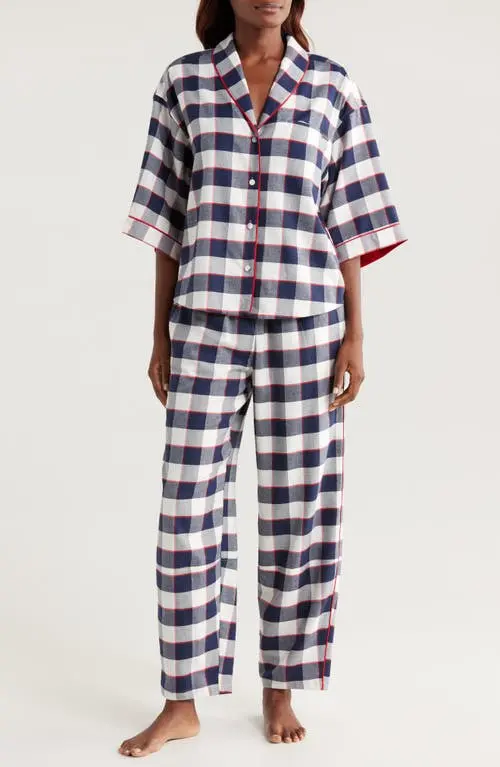 Lunya Check Cotton & Modal Flannel Pajamas - Alpine Plaid