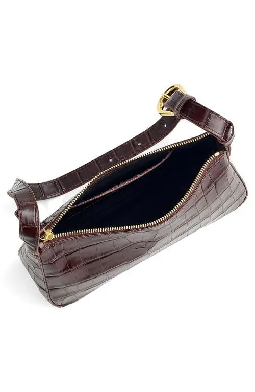 Madewell Sculptural Buckle Croc Embossed Leather Shoulder Bag
