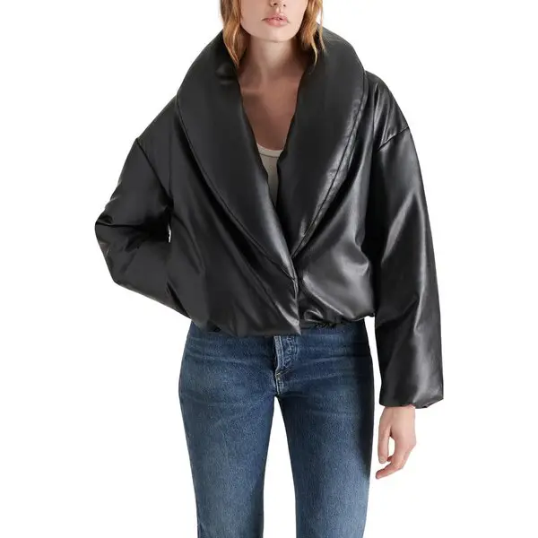 Steve Madden Evy Faux Leather Puffer Coat
