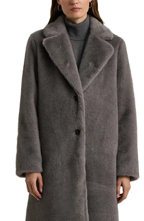 Ralph Lauren Faux Fur Coat In Grey - 66% Off | Editorialist