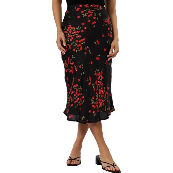 PETAL & PUP Annia Floral Print Midi Skirt