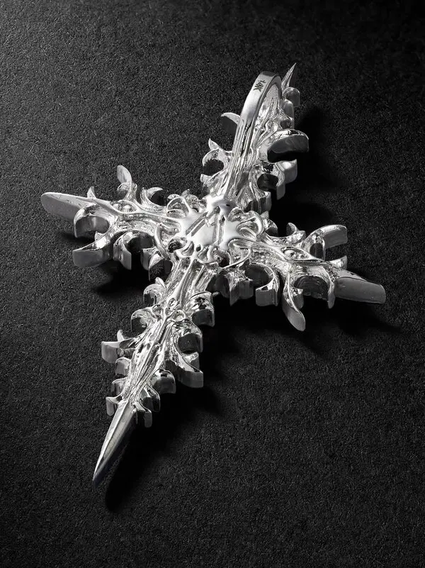 ALEX MOSS Nirvana 14k White Diamond Cross Pendant