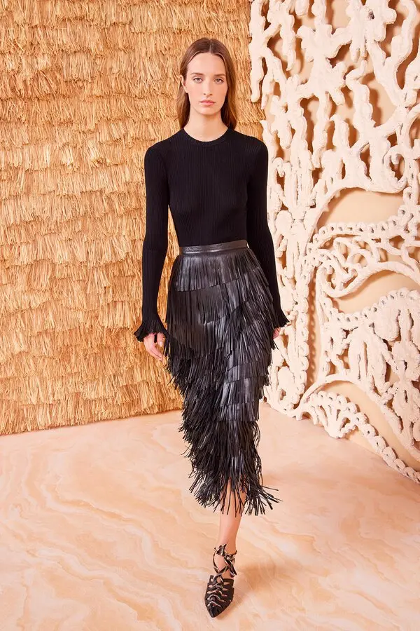 Ulla Johnson Therese Fringe Leather Skirt