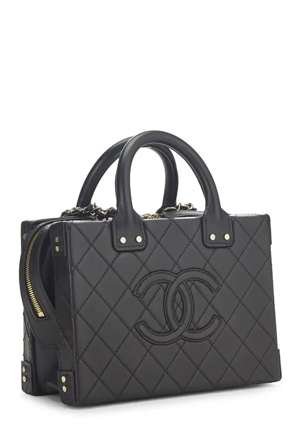 Chanel Calfskin Studded Square Vanity Case