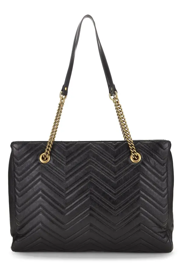 Gucci Leather Gg Marmont Flat Chain Tote