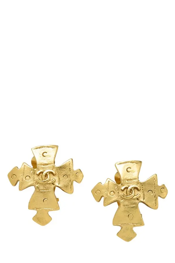 Chanel Tone Cc Cross Clip-on Earrings