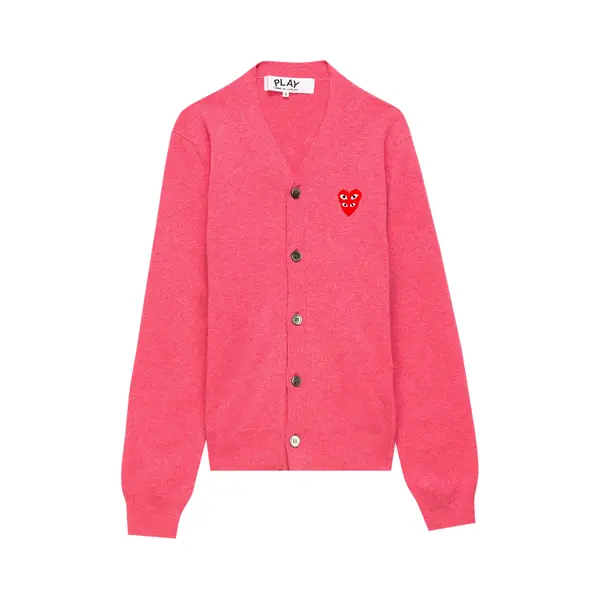 Play Comme Des Garcon V-neck Cardigan - Pink
