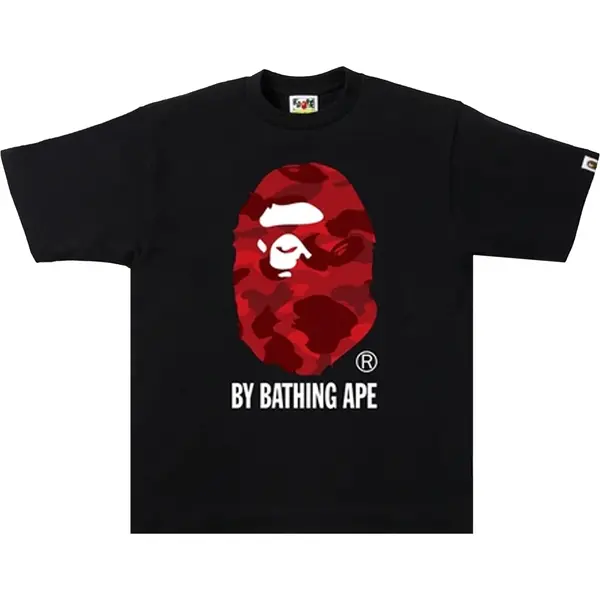 A BATHING APE Color Camo Bathing Ape Tee /red - Black