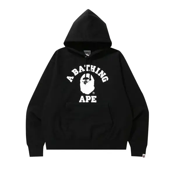 A BATHING APE Relaxed Classic College Pullover Hoodie - Black