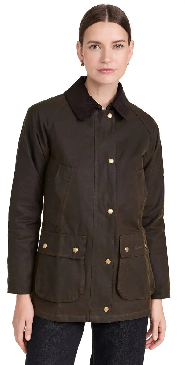 Barbour Acorn Wax Barn Jacket - Olive/classic