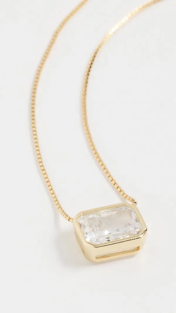 Shashi Emerald Baguette Necklace