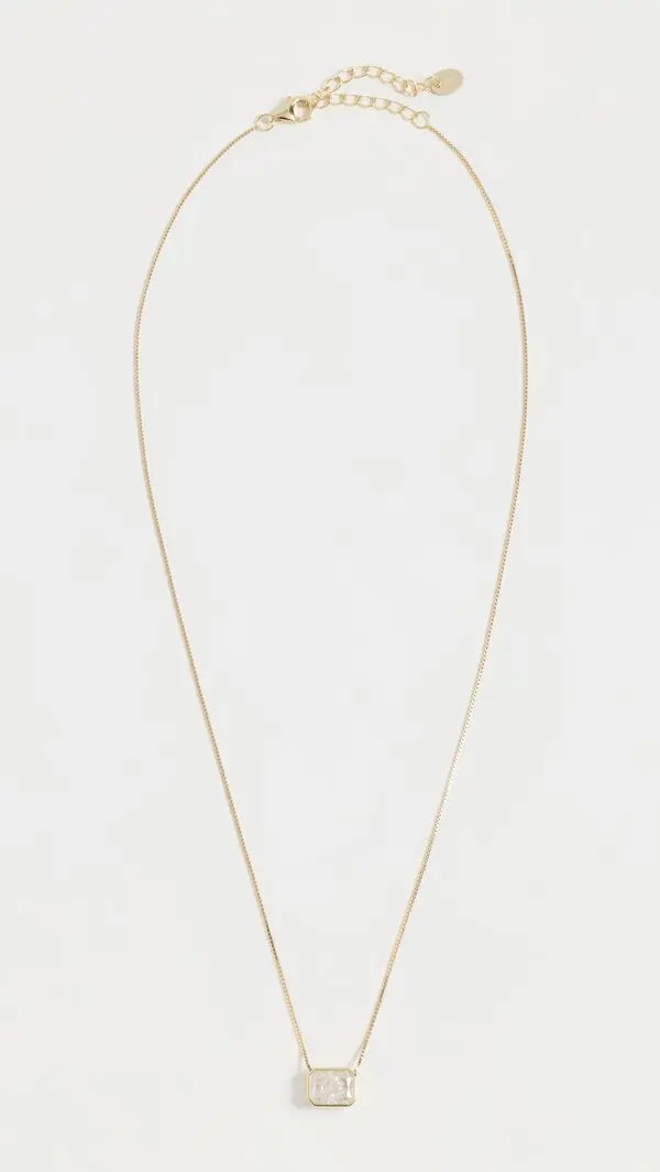 Shashi Emerald Baguette Necklace