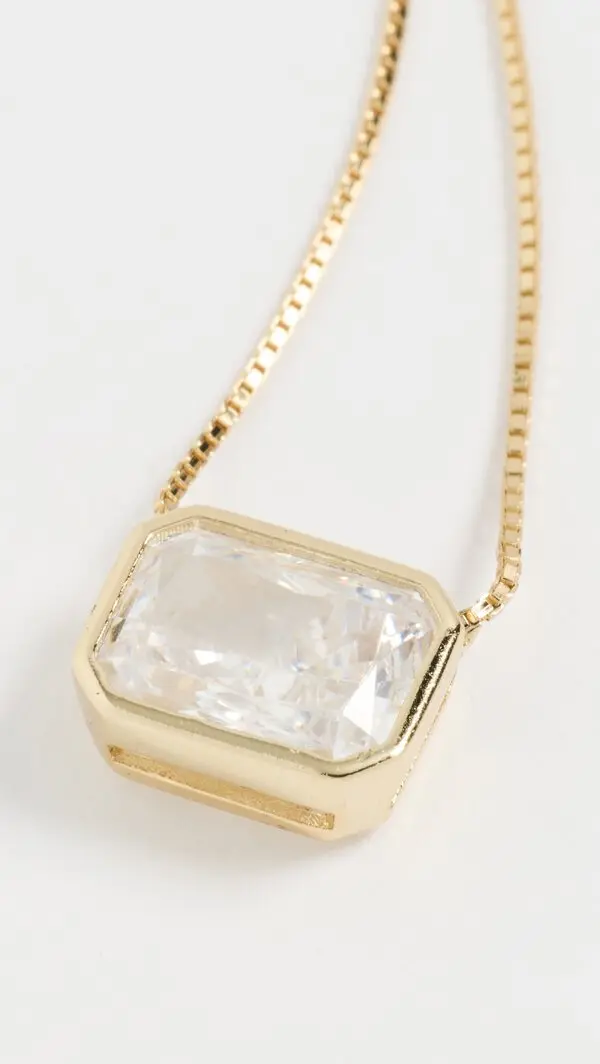 Shashi Emerald Baguette Necklace