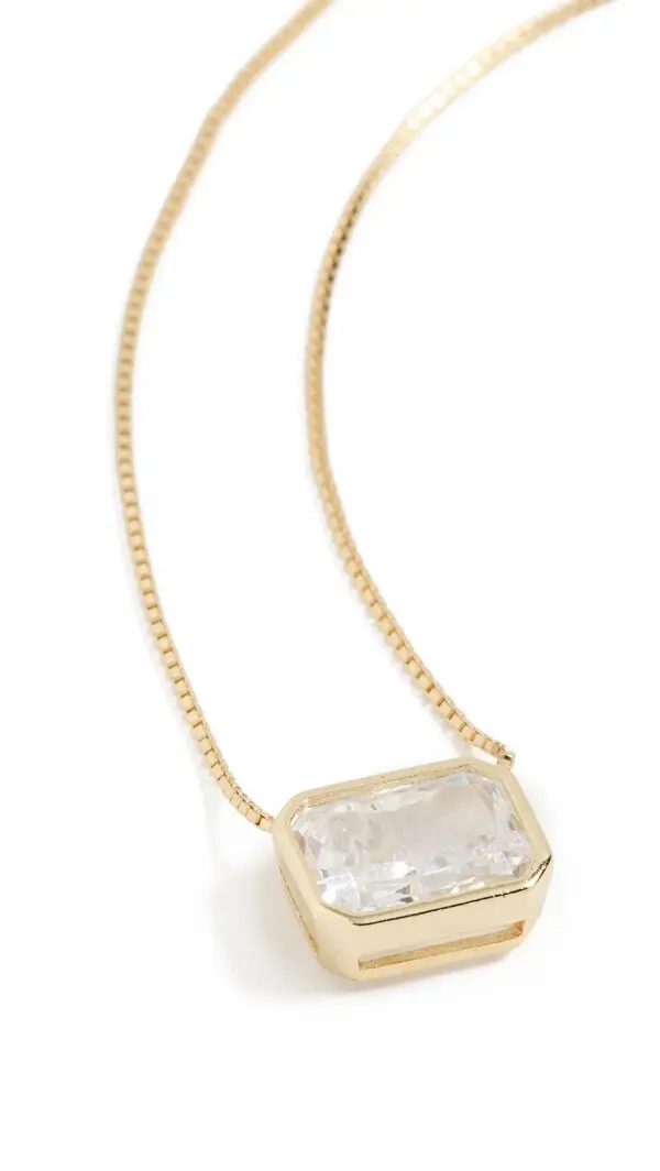 Shashi Emerald Baguette Necklace