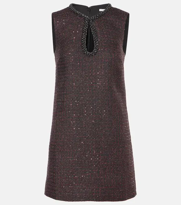 SELF-PORTRAIT Sequined Tweed Mini Dress