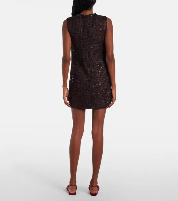SELF-PORTRAIT Sequined Tweed Mini Dress