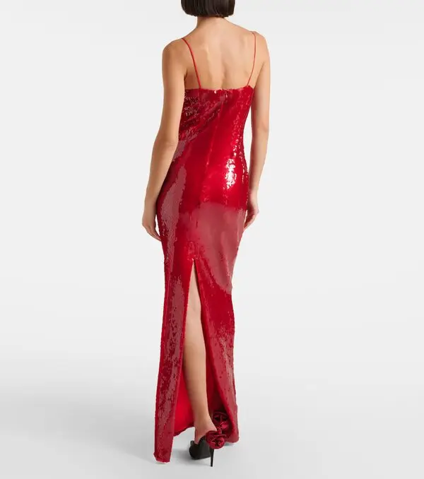 Magda Butrym Floral-applique Sequined Gown