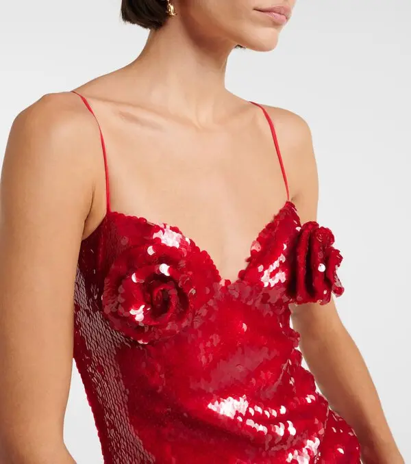 Magda Butrym Floral-applique Sequined Gown