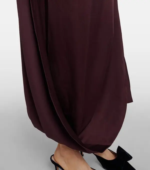 Erdem Draped Satin Midi Dress