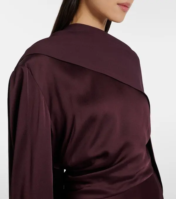 Erdem Draped Satin Midi Dress