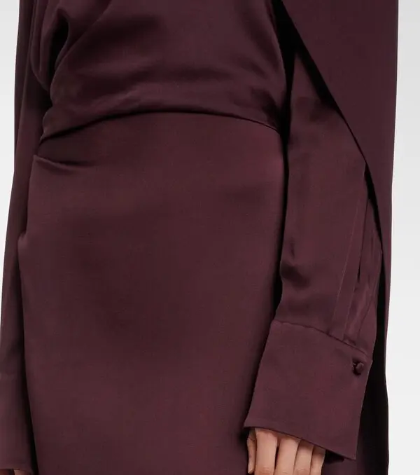 Erdem Draped Satin Midi Dress