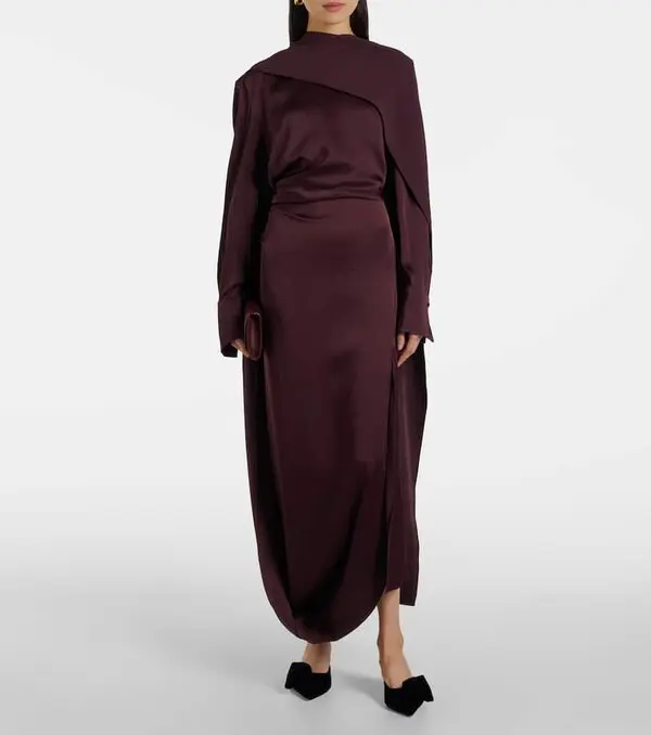 Erdem Draped Satin Midi Dress