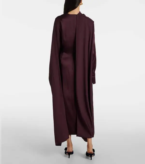 Erdem Draped Satin Midi Dress