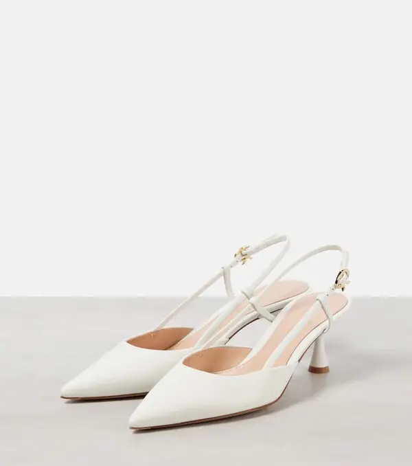 GIANVITO ROSSI Leather Slingback Pumps - White