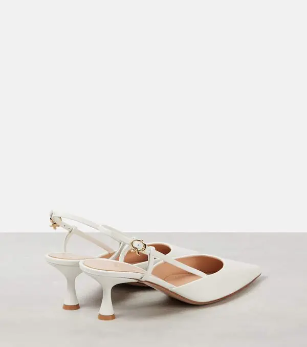 GIANVITO ROSSI Leather Slingback Pumps - White