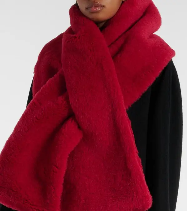 Max Mara Full Teddy Scarf - Red