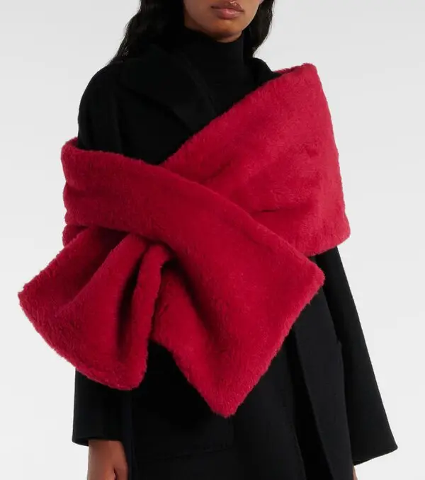 Max Mara Full Teddy Scarf - Red