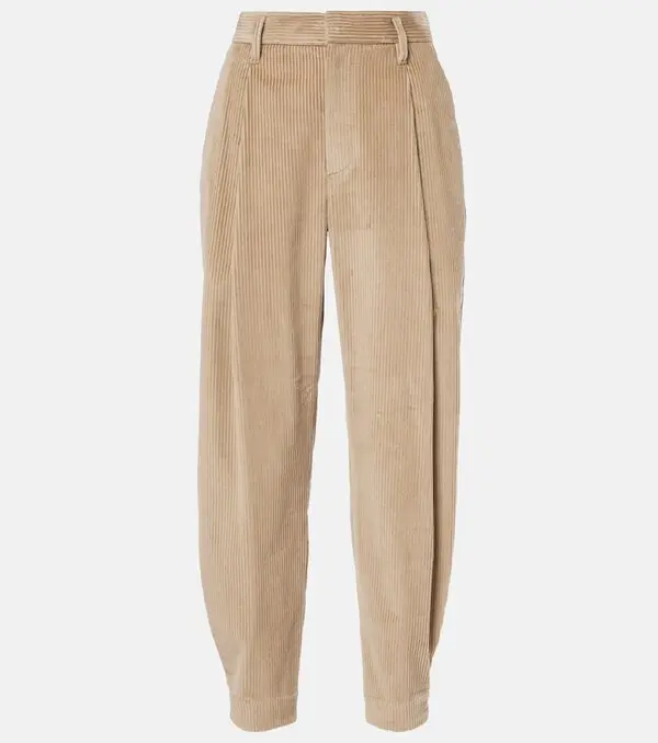 Brunello Cucinelli High-rise Cropped Pants - Beige