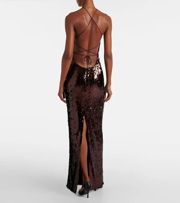 Magda Butrym Sequin Gown - Brown